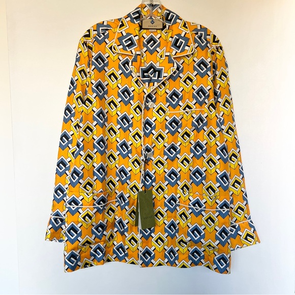 Gucci | Intimates & Sleepwear | Gucci Orange Yellow Blue Geometric G ...